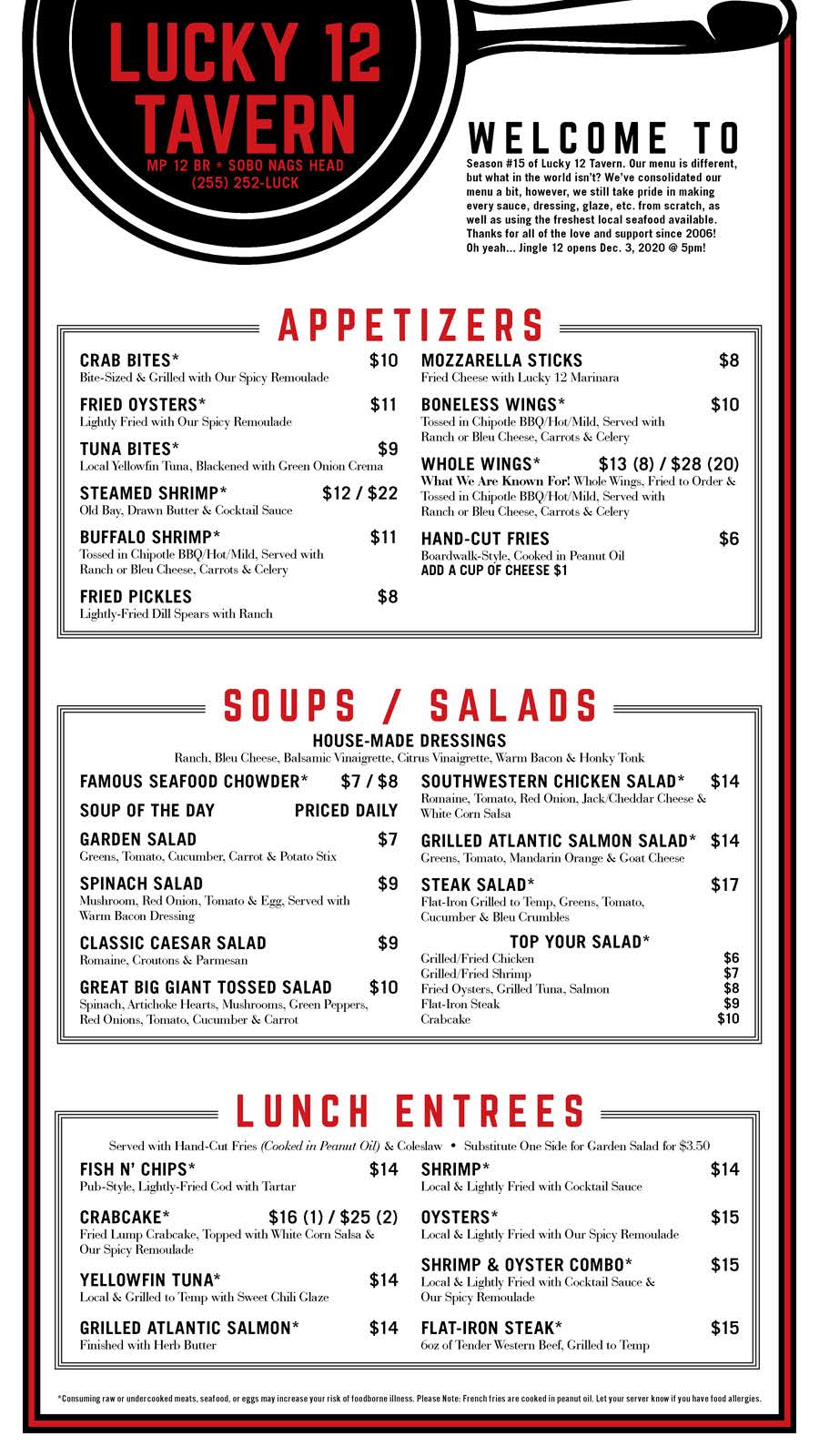 Menus | Lucky12Tavern.com